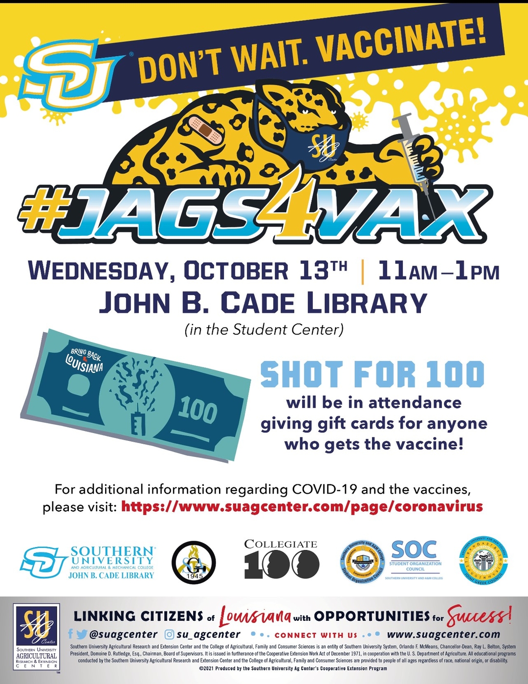 SU Ag Center set to host a COVID Vaccine Drive on Oct. 13 | Southern ...